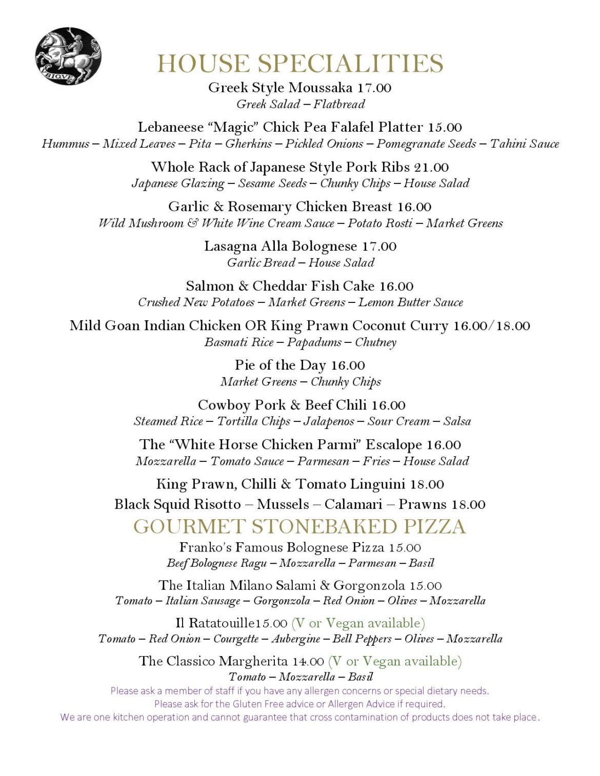 Summer Menu - The White Horse